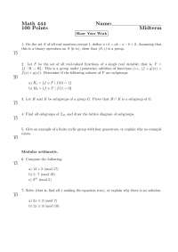 Midterm Exam for Introduction to Abstract Algebra | MATH 444 - Docsity