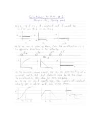 Homework 1 Solution - Mechanics and Particle Dynamics | PHYS 161 - Docsity