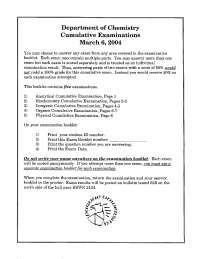 Analytical Cumulative Examination - Experimental Chemistry II | CHEM ...