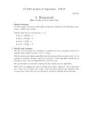 Master Theorem, Divide and Conquer - Homework 3 | CS 3343 - Docsity