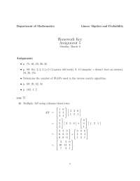 Linear Algebra and Probability - Homework Key | MATH 202 - Docsity
