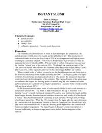 Instant Slush - Review Sheet for Experimental Chemistry II | CHEM C1260 ...