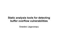Static Analysis Tools for Detecting Buffer Overflow Vulnerabilities | CS 6463 - Docsity