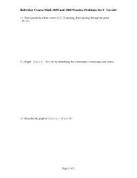 Problem Set 5 - College Algebra - Fall 2007 | MATH 1050 - Docsity