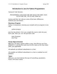 Introduction to Java for Python Programmers - Computer Science I | CS 110 - Docsity
