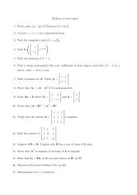 Review Sheet for Midterm - Linear Algebra and Differential Equations | MATH 2250 - Docsity