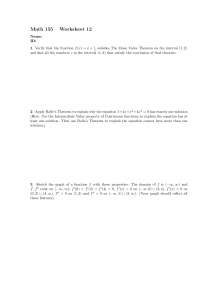 Unsolved Worksheet 12 | Calculus I | MATH 155 - Docsity