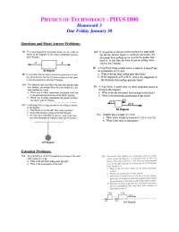 Physics of Technology - Homework 3 Problems | PHYS 1800 - Docsity