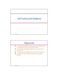 Verification and Validation - Lecture Slides | CMSC 435 - Docsity