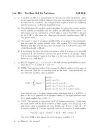 Problem Set 5 with Solutions - Introduction to Probability Models | STAT 22500 - Docsity