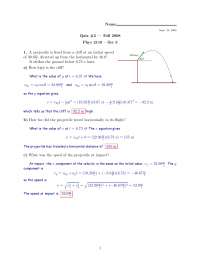 Calculus-based Physics I - Quiz 2 - Fall 2008 | PHYS 2110 - Docsity