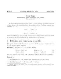 Linear Maps - Modern Linear Algebra - Handout | MAT 067 - Docsity