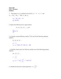 Practice Test 3 Problems with Answers - College Algebra | MATH 1050 ...