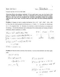 Exam with Solution for Calculus Techniques | MATH 1100 - Docsity