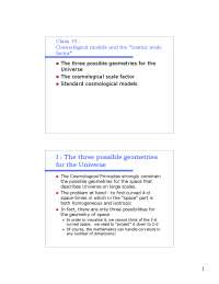 Cosmological Models and the Cosmic Scale Factor - Slides | ASTR 121 ...