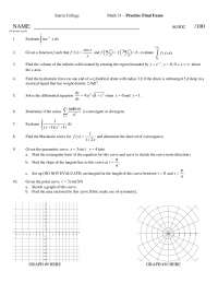 10 Questions for Practice Final Exam - Analytical Geometry Calculus ...