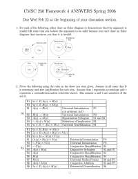 Homework 4 Answers | Discrete Structures | CMSC 250 - Docsity