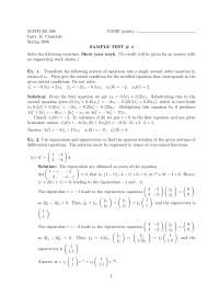 Sample Test 4 with Answers - Elementary Differential Equations | MATH ...