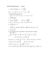 Exam 3 with Answer Key - Calculus I | MATH 1210 - Docsity