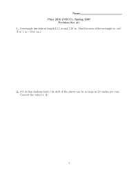 Algebra-based Physics I - Problem Set 1 - Spring 2007 | PHYS 2010 - Docsity