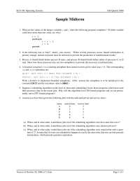 Sample Midterm Exam Questions - Operating Systems | ECS 150 - Docsity