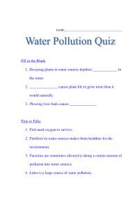 Water Pollution Quiz for Computing for Teachers | CS 255 - Docsity