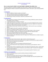 Principles of Climatology - Review Sheet Exam 1 | GEOG 31064 - Docsity