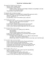 Test 4 Review Sheet - Introduction to Mathematical Modeling | MATH 1101 ...