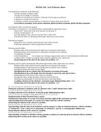 Practice Test 2 Review Sheet - Introduction to Mathematical Models ...