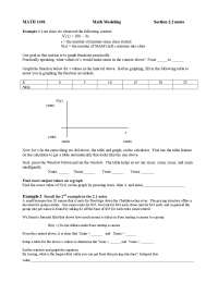 Introduction to Mathematical Modeling - Practice Problems | MATH 1101 - Docsity