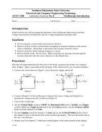 Laboratory Exercise 6 - Oscilloscope Introduction | ECET 1100 - Docsity
