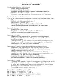 Exam 1 Review Sheet - Mathematical Modeling | MATH 1101 - Docsity