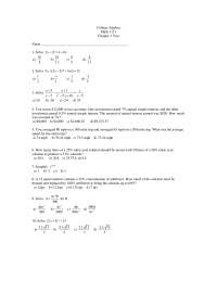 20 Questions for Test 1 - College Algebra | MATH 1111 - Docsity