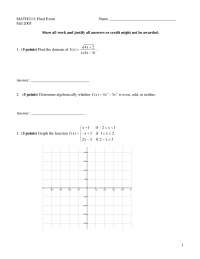 19 Questions for Final Exam - College Algebra | MATH 1111 - Docsity