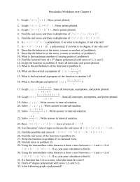 35 Problems on Pre-Calculus - Review Sheet | MATH 1113 - Docsity
