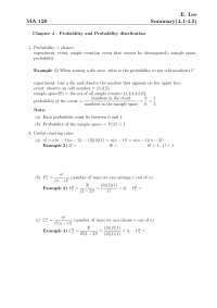 Probability and Probability Distribution | MA 120 - Docsity
