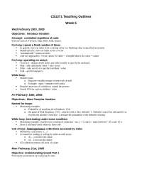 Concepts: Controlled Repetitions of Code - Outline | CS 1371 - Docsity