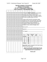 Exam 2 Version B - Computing for Engineers | CS 1371 - Docsity