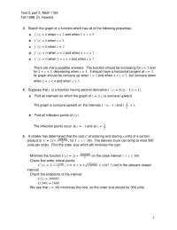Exam 3 Part 2 - Applied Calculus | MATH 1125 - Docsity