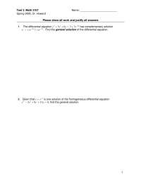 Practice Exam 3 - Differential Equations | MATH 3107 - Docsity