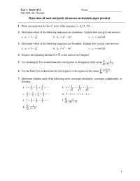 Calculus with Analytic Geometry 2 - Exam 3 Review | MATH 1132 - Docsity