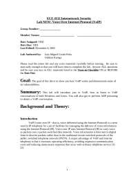Lab NEW: Voice Over Internet Protocol - Internetwork Security | ECE 4112 - Docsity