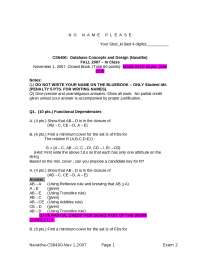 Sample Exam 2 with Answers - Database Systems Concepts and Design | CS 6400 - Docsity