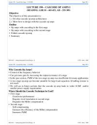 Cascode OP AMPS I - Analog Integrated Circuit Design - Lecture Design | ECE 6412 - Docsity