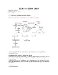 Solution for Exam 1 | Database Systems Concepts and Design | CS 6400 - Docsity
