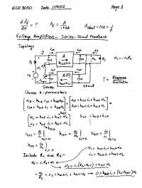 Voltage Amplifiers - Series-Shunt Feedback - Lecture Handout | ECE 3050 - Docsity