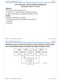 Shunt-Shunt Feedback - Analog Integrated Circuit Design | ECE 6412 - Docsity