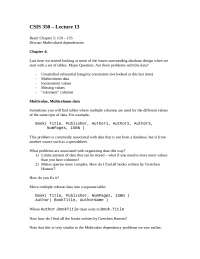 Multivalue, Multicolumn Data and Inconsistent Values | CSIS 350 | Study ...