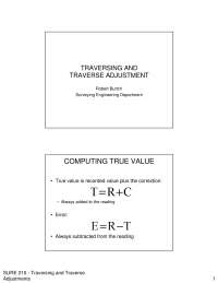 Traversing and Traverse Adjustment - Lecture Slides | SURE 215 - Docsity