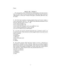 Quiz 5 Practice Problems - General Physics II | PHYS 122 - Docsity